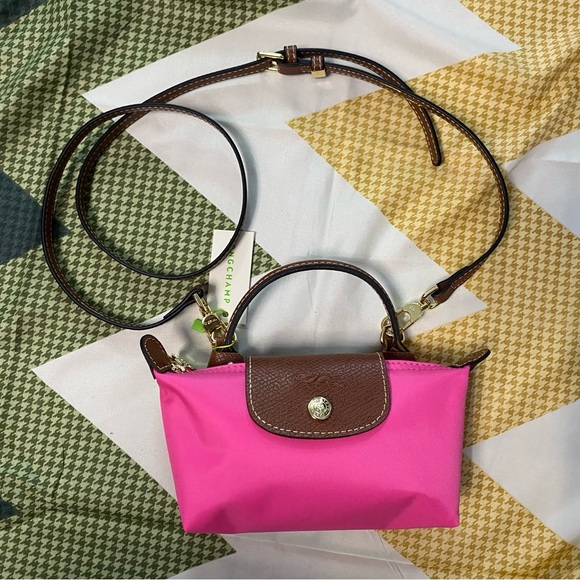 Longchamp | Bags | Longchamp Le Pliage Canvas Hangbag Candy Pink Cosmetic Bag | Poshmark